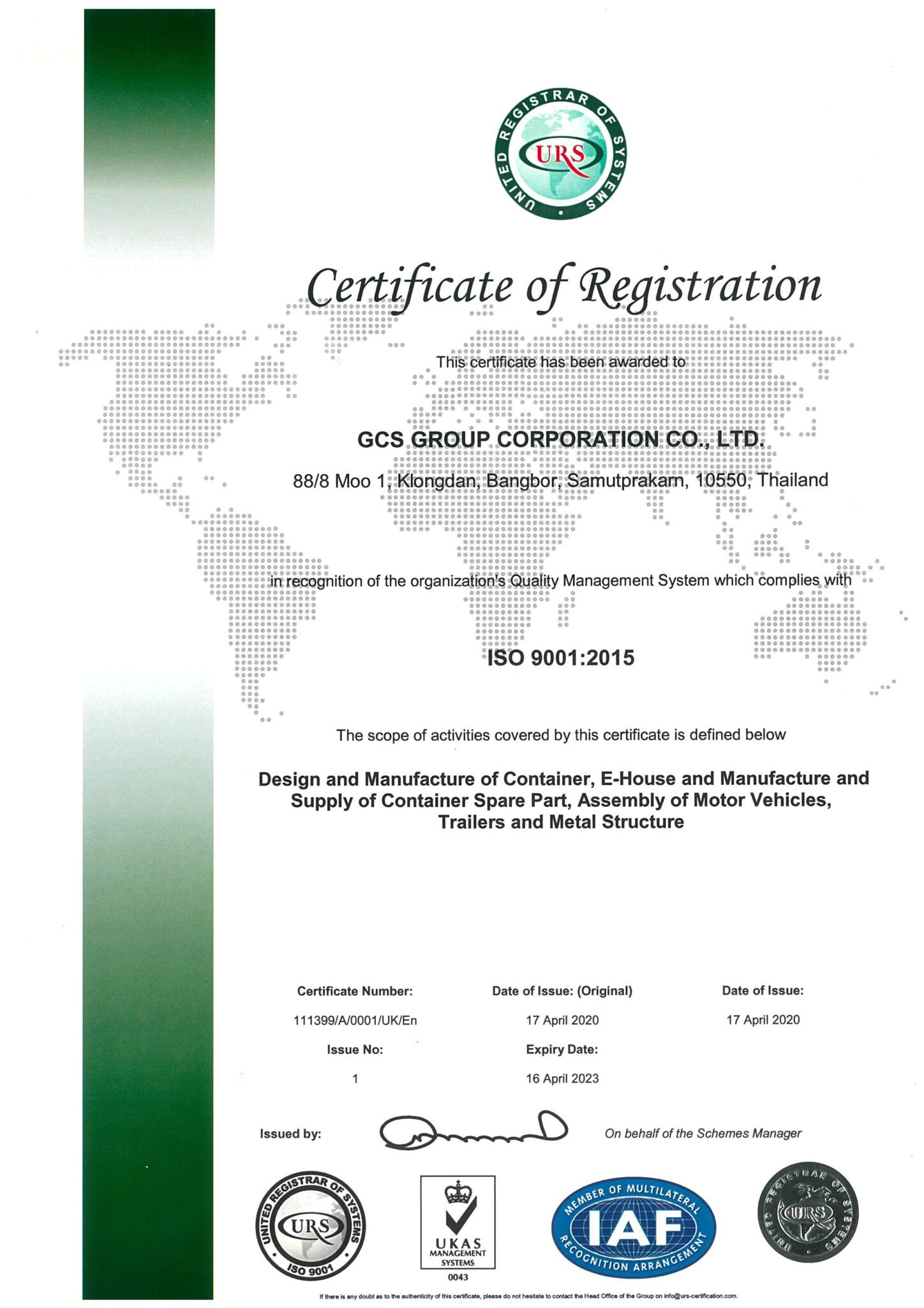 Container manufacturing & distribution - GCS Group